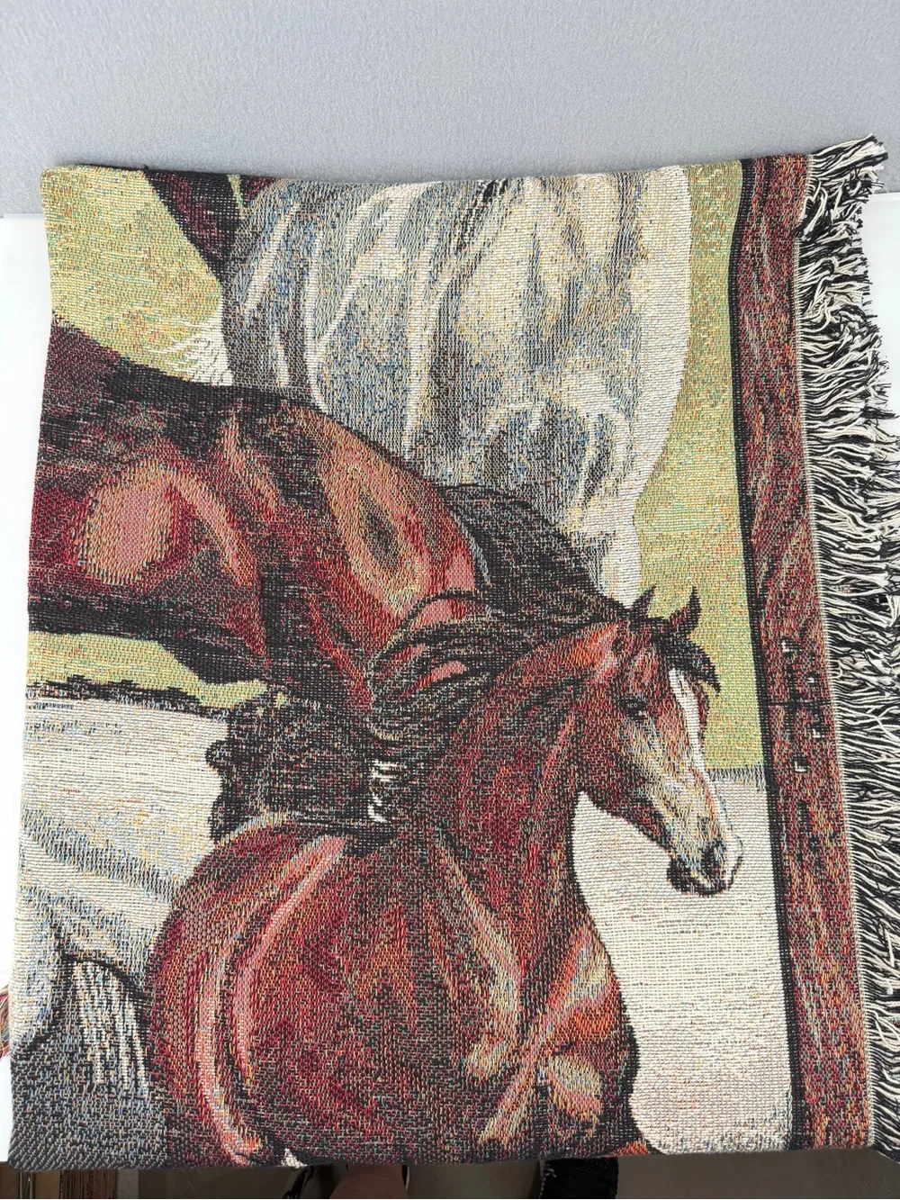 Source Unknown | Bedding | Arabian Horses Tapestry Throw Blanket 75x48 ...